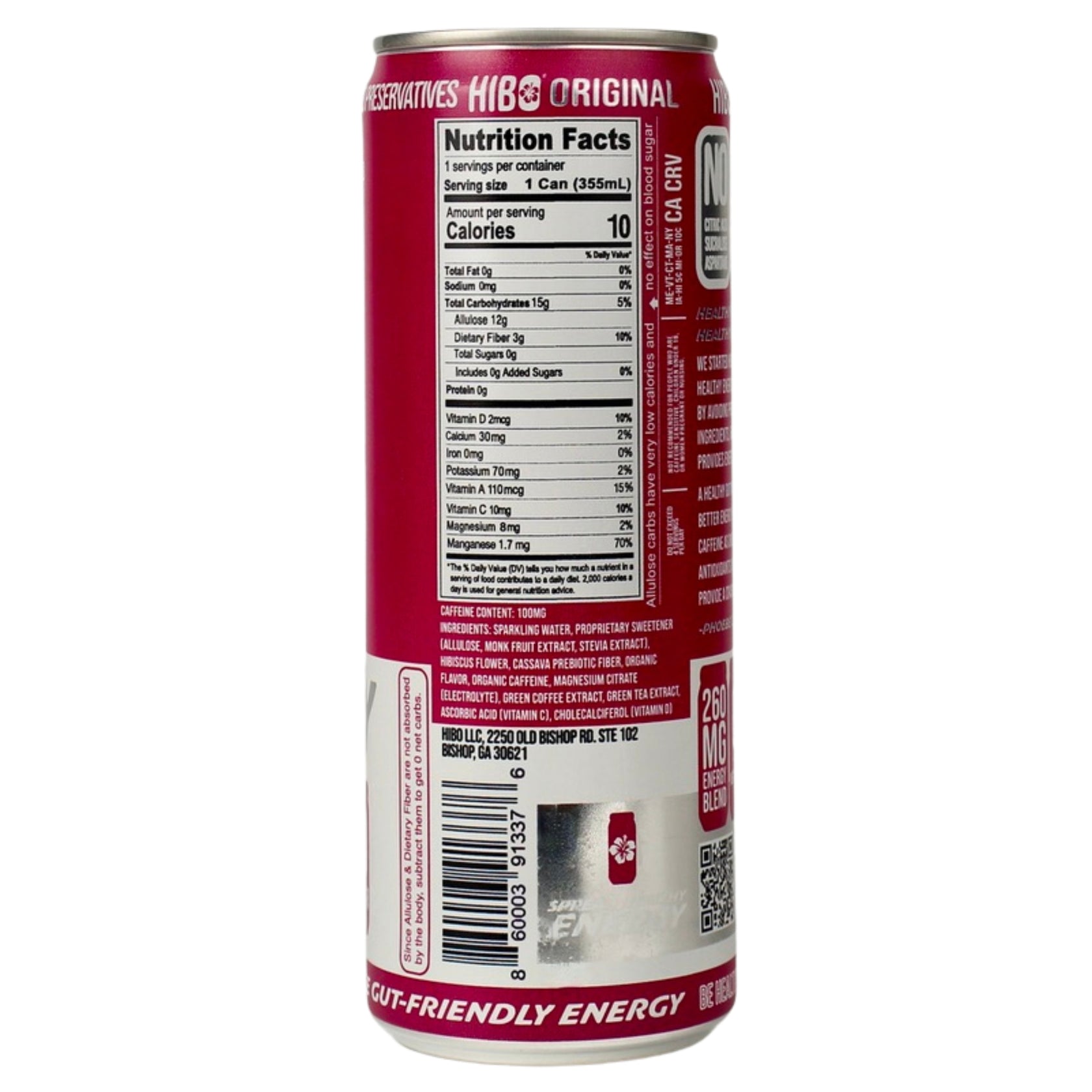 HIBO ORIGINAL (Mixed Berry), Gut-Healthy Energy Drink 12 FL OZ - Sugar ...